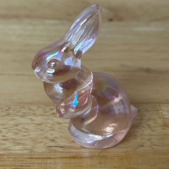 Fenton | Accents | Fenton Art Glass Pink Iridescent Bunny Rabbit ...